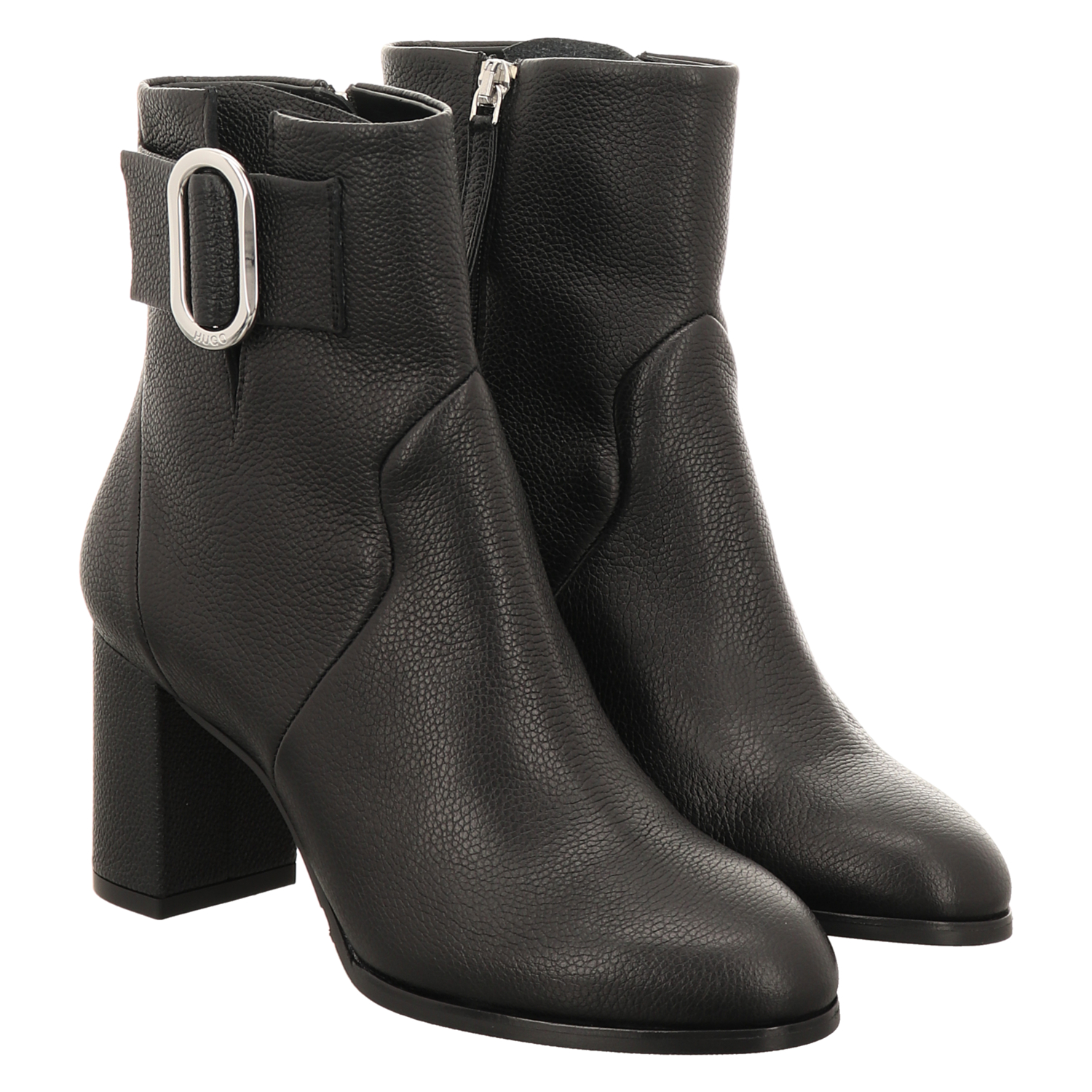 Hugo Boss, Piper Bootie 70-gr, kurzer Glattleder-Stiefel in schwarz für ...