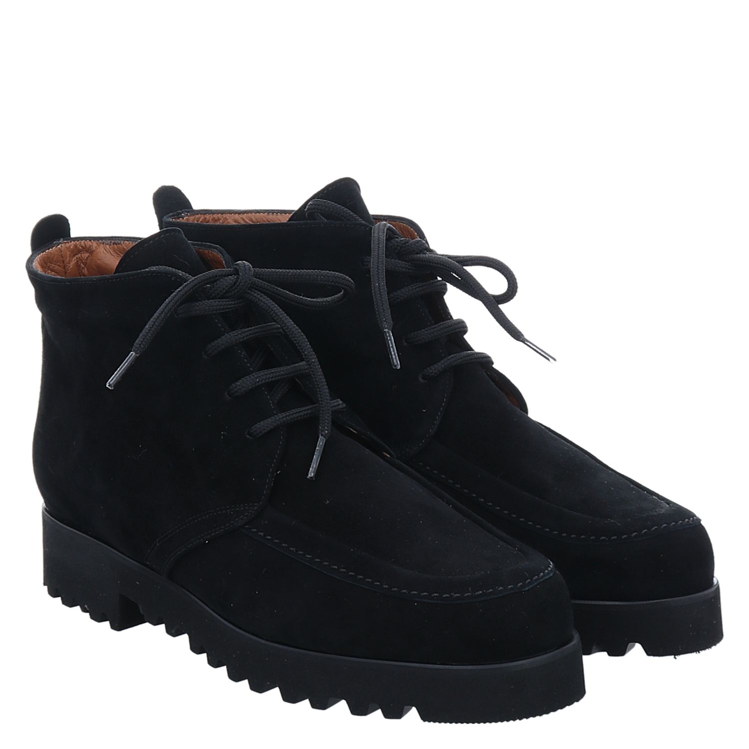 Lorbac, Magda, Veloursleder-Schnürstiefel in schwarz für Damen