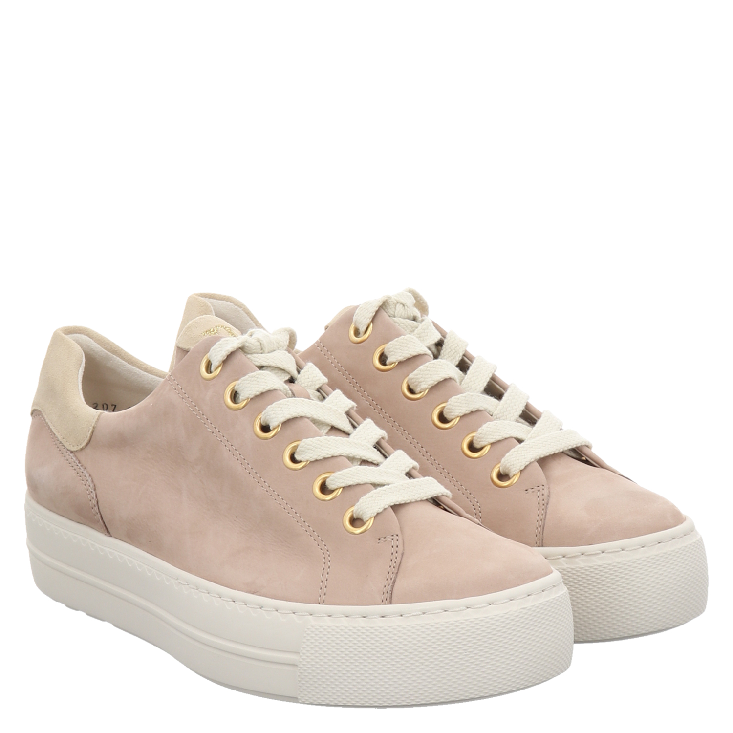Paul Green, 0075-5320-035, Nubukleder-Sneaker in beige für Damen